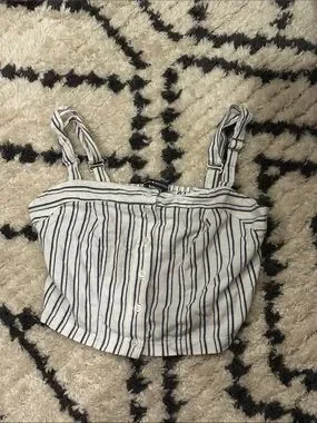 Brandy Melville | Tops | Brandy Melville White And Black Striped ...